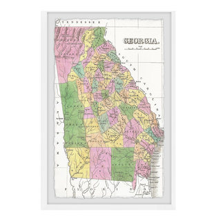 "Vintage Georgia Map" Framed Painting Print, 30x45 - Contemporary ...