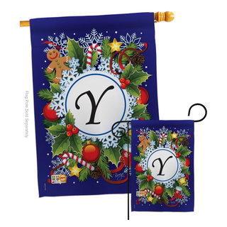Winter Y Initial Winter Winter Wonderland Flags Set - Modern - Flags ...