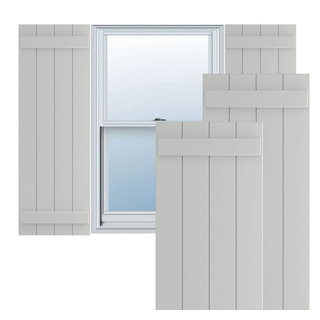 True Fit PVC Bungalow Fixed Mount Shutters, Per Pair, Sojourn Blue, 12 ...