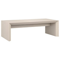 Oswin 48 Wide Rectangular Coffee Table in Alder White - Contemporary ...
