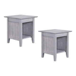 Afi Nantucket Solid Hardwood End Table Set of 2 Driftwood - Farmhouse ...