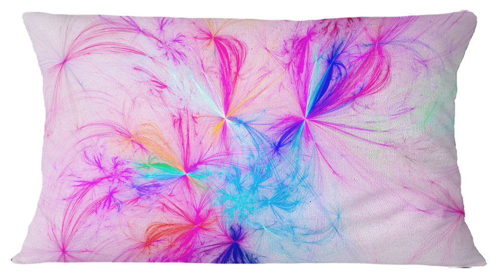 Christmas Fireworks Pink Abstract Throw Pillow, 12"x20 - Contemporary ...