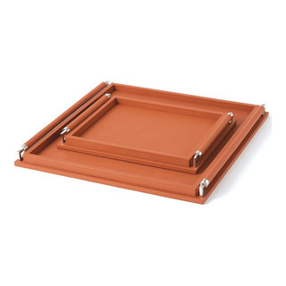 Wrapped Handle Tray, Large - Contemporary - Serving Trays - by ...