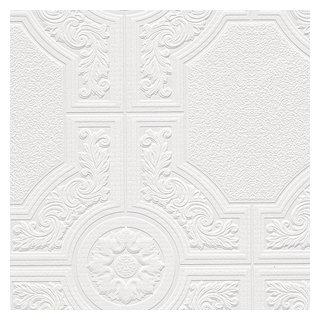 Victorian Tile Paintable Wallpaper, Sample - Mediterranean - Wallpaper ...