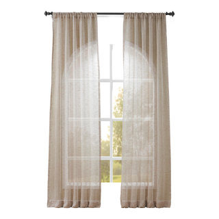 Open Weave Linen Sheer Curtain Single Panel, 50"x96" - Contemporary ...