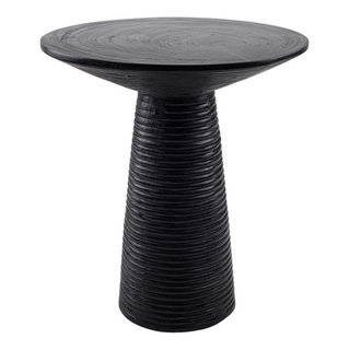 New Pacific Direct Duma Solid Trembesi Wood Side/End Table Finish Black ...