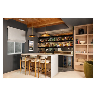 Designing a High-Rise Bar Experience at Home - Contemporary - Home Bar ...