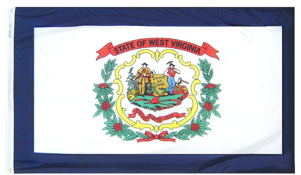 West Virginia, 5'x8' Nylon Flag - Traditional - Flags And Flagpoles ...