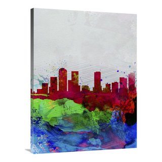 "Denver Watercolor Skyline" Fine Art Print, 30" x 40" - Modern - Prints ...