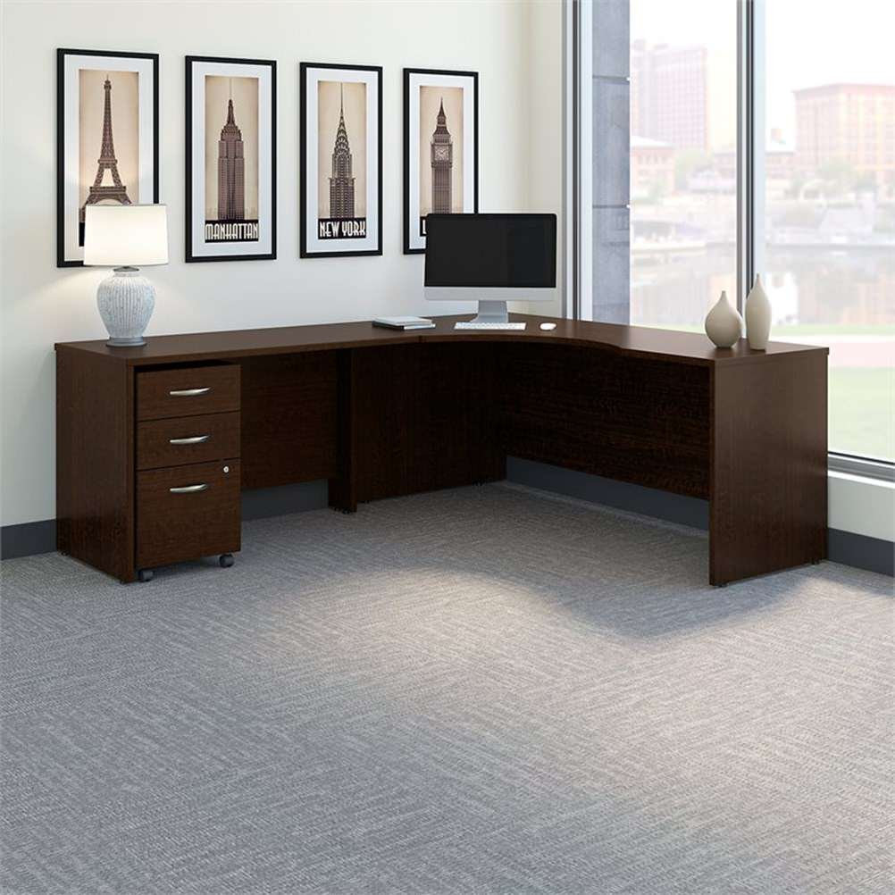 Series C 72"W Left Hand Corner Desk with Return and Mobile Cabinet ...