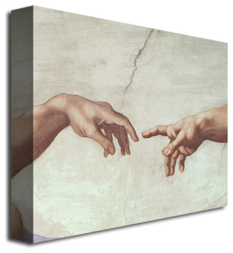 'Hands of God' Canvas Art by Michelangelo, 18" x 24" - Traditional ...