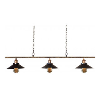 Lillian 3-light Black 47-inch Edison Pendant with Bulbs - Industrial ...