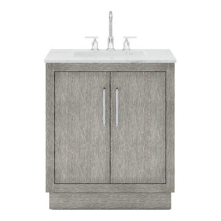 Hugo 30" Single Sink Carrara Marble Top Vanity Faucet, HU30CW01GK ...