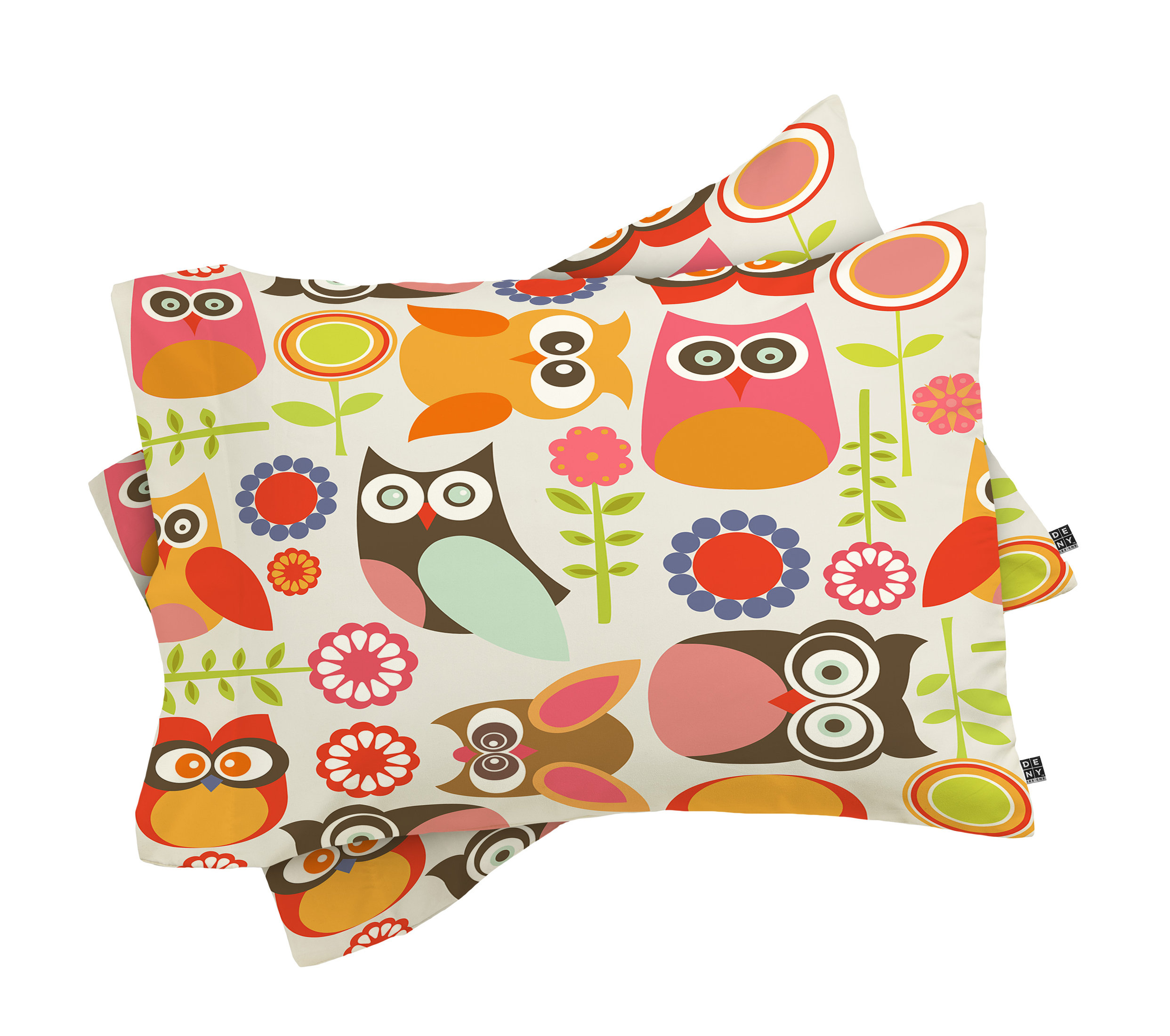 Deny Designs Valentina Ramos Cute Little Owls Pillow Shams, King, King ...