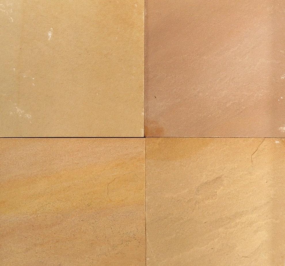 Golden Buff Sandstone Tiles, Natural Cleft Face, Gauged Back Finish ...