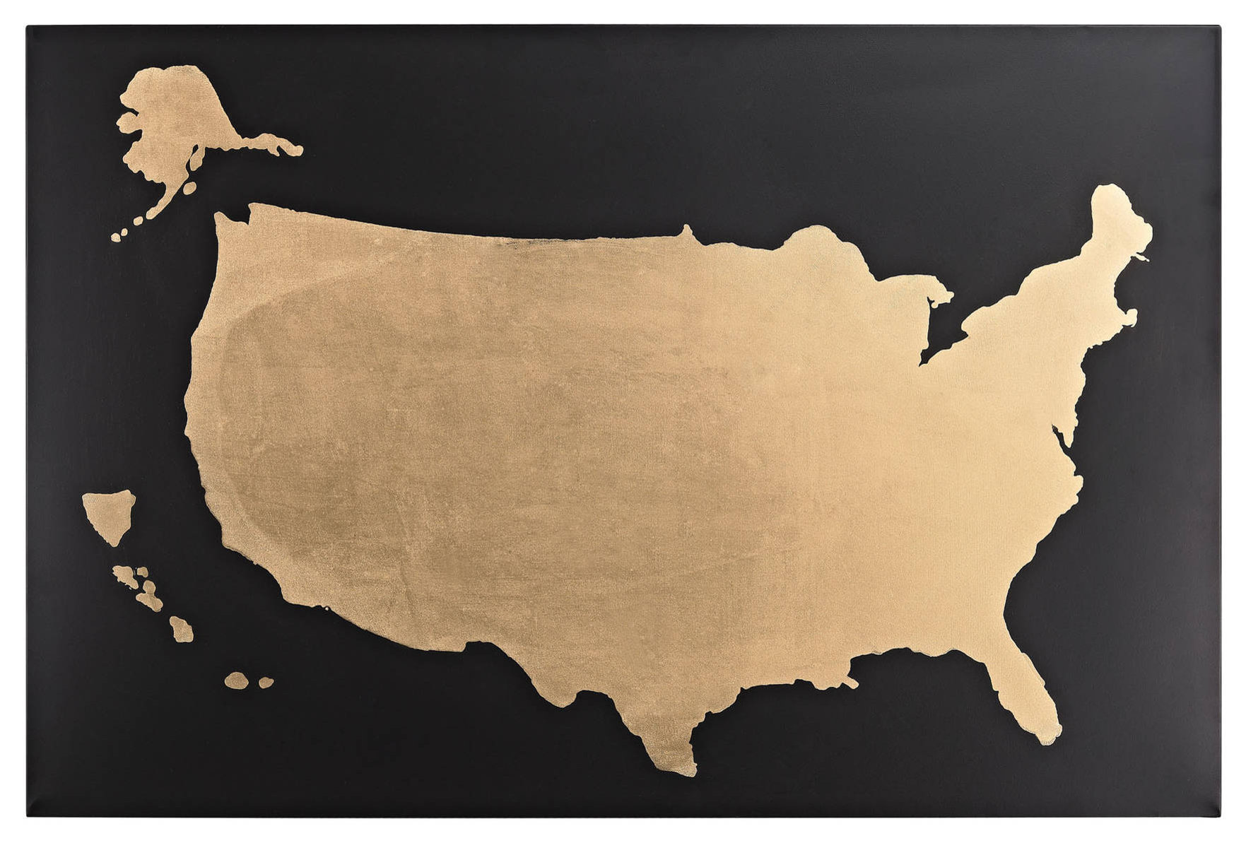 Metallic World Map on Black - Contemporary - Metal Wall Art - by Bison ...