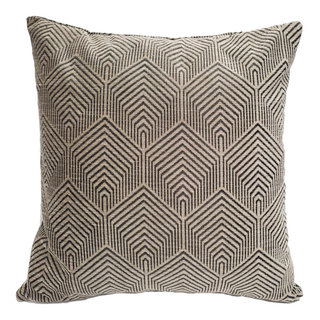 Sahara Taupe Textured Throw Pillow 20x20, with Polyfill Insert, 20"x20 ...