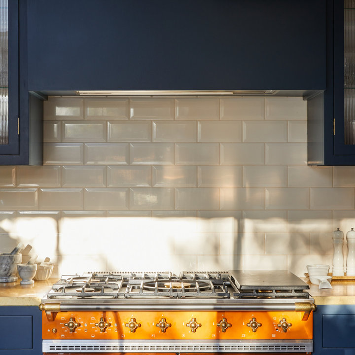 75 Kitchen with Blue Cabinets and Copper Countertops Ideas You'll Love ...