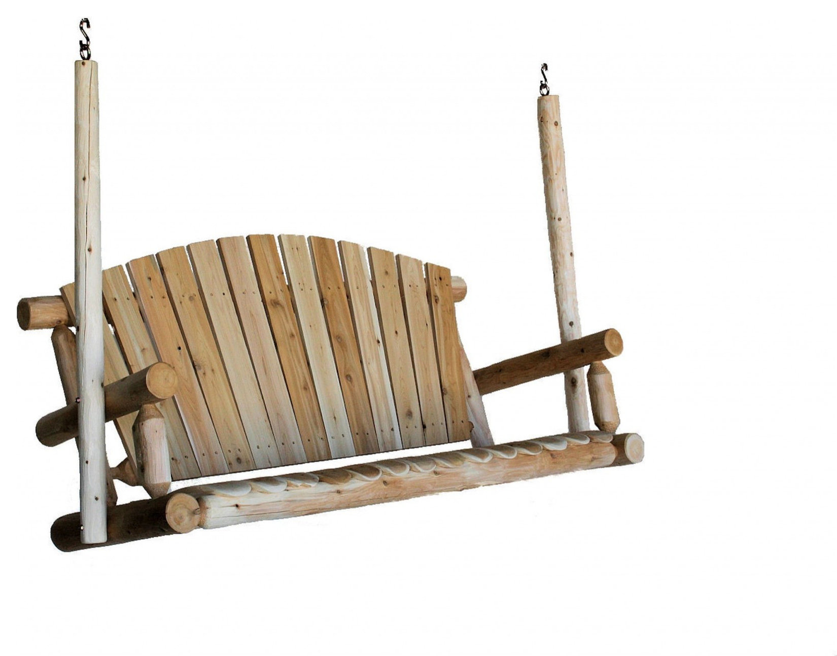 71" X 24" X 47" Natural Wood Porch Swing - Rustic - Porch Swings - by ...