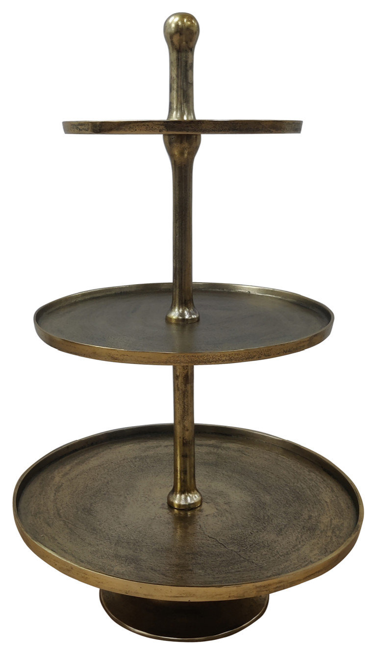 Bronze 3-Tiered Cake Stand, OROA Fallstaff - Transitional - Dessert And ...