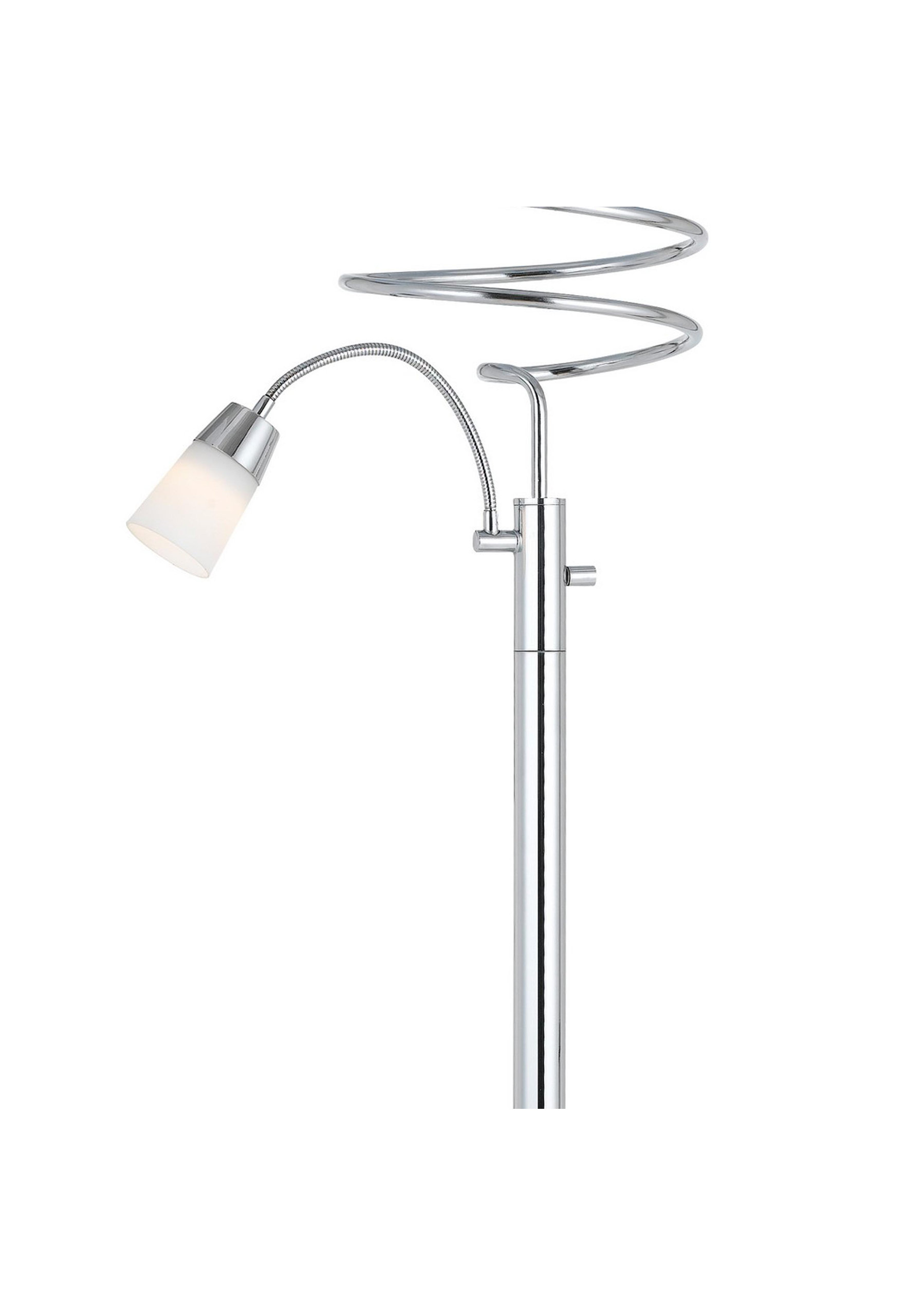 Metal Floor Lamp with Stalk Support and Gooseneck Design Light, Silver ...