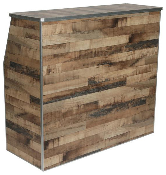 Flash Furniture 4' Laminate Foldable Bar In Black - Rustic - Indoor Pub ...