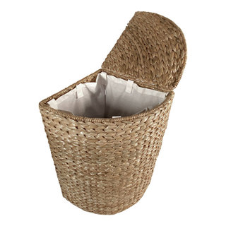 Pie Shaped Sea Grass Hamper WithLiner, Natural - Beach Style - Hampers ...