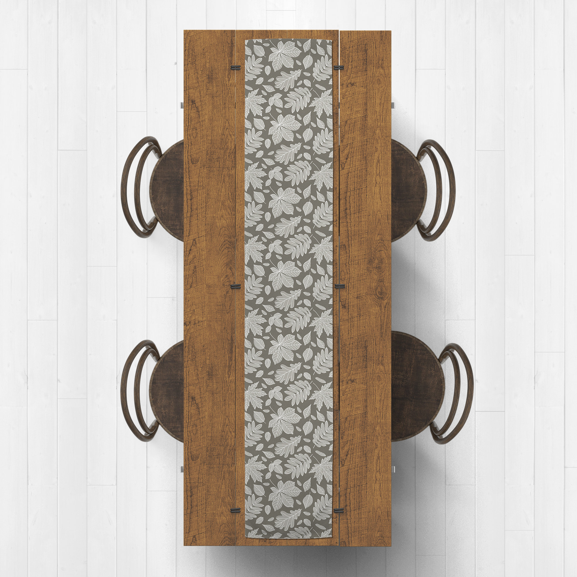 Gray Leaf Pattern Runner, 16x72 - Contemporary - Table Runners - by ...