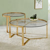 Delia 2-piece Round Nesting Table Clear and Gold - Contemporary ...