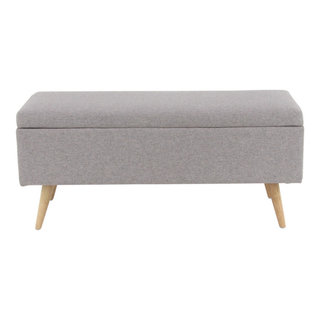 Modern Gray Polyester Storage Bench 38397 - Midcentury - Accent And ...