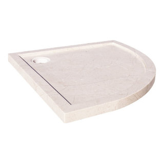 Cream Royal Marble Corner Shower Base Hand-carved (W)36" (L)36" (H)2 ...