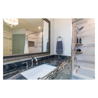 Primary Bath with Explosion Blue Quartzite Countertops - Modern ...