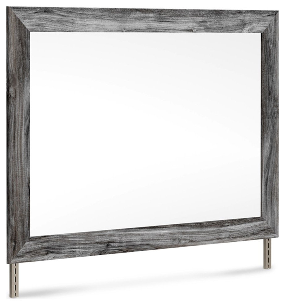 Ashley Furniture Thyven 31" x 42" Wood Bedroom Mirror in Smoky Gray ...