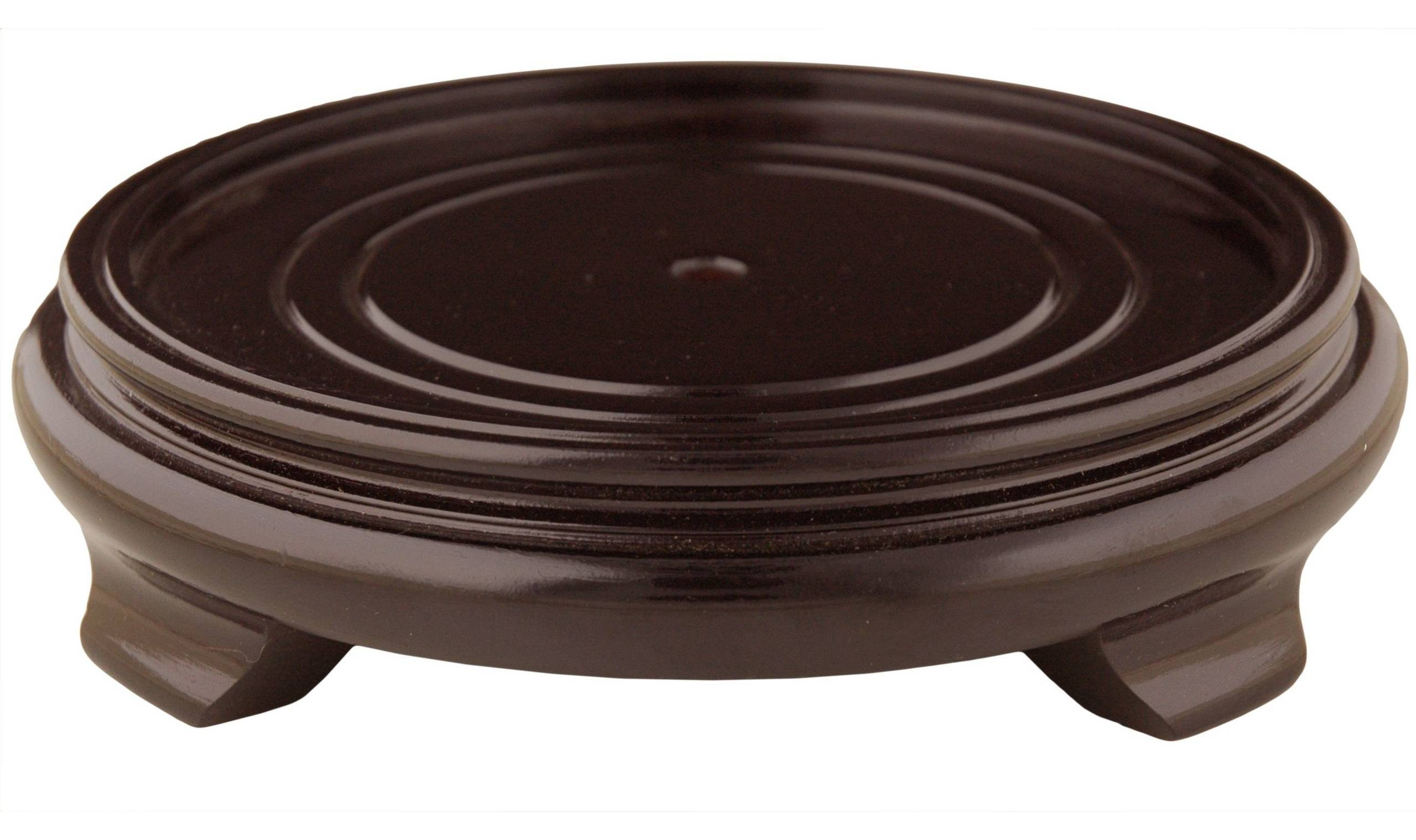 Rosewood Carved Pedestal Stand, 10" Base Diameter, 9.5" inside diameter ...