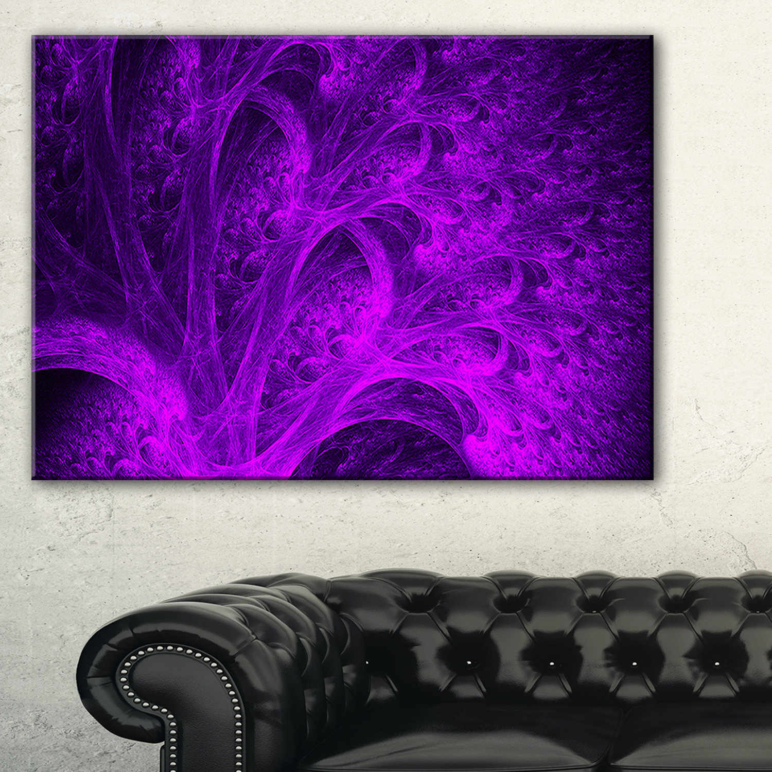 "Bright Purple Magical Fractal Forest" Abstract Art, on Canvas, 32"x16 ...