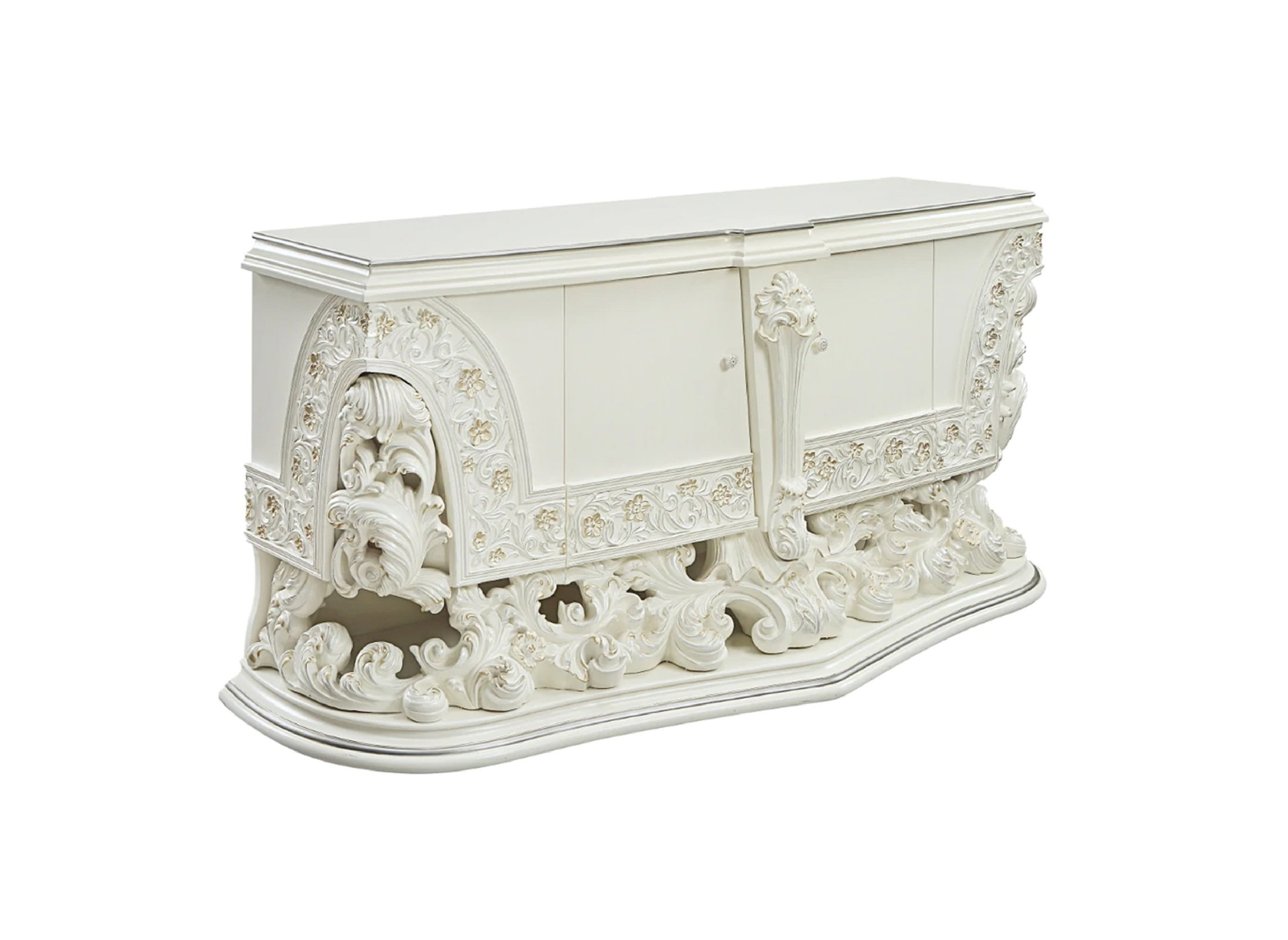 Benzara BM275669 82" Classic Ornate Sideboard Buffet Table, 2 Door ...