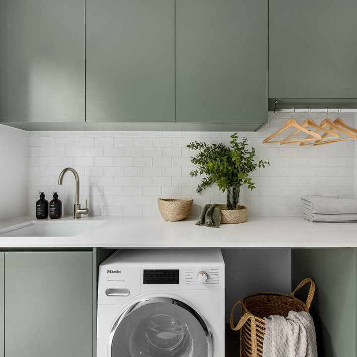 75 Beautiful Laundry Room with Subway Tile Splashback Ideas & Designs ...