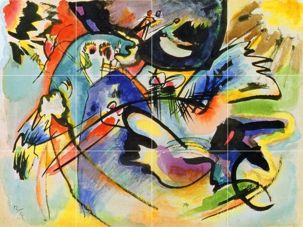 Tile Mural, Wall Backsplash Abstract Art Colorful, 8" Ceramic, Glossy ...