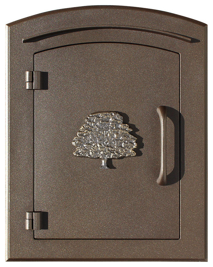 Non-Locking Column Mount Mailbox With "Decorative Oak Tree Logo ...