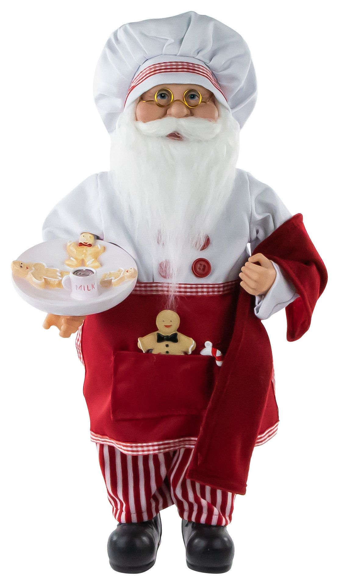 16" Chef Santa with Cookies and Napkin Christmas Figure - Modern ...