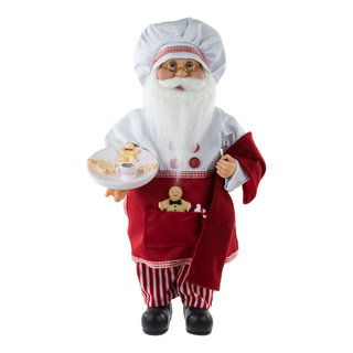 16" Chef Santa with Cookies and Napkin Christmas Figure - Modern ...