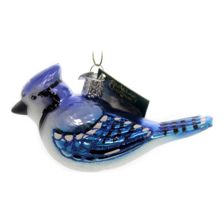 Old World Christmas Bright Blue Jay. Bird Noisy Fearless, 2 In H X 4 In ...