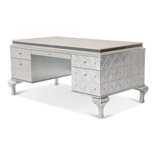 AICO Michael Amini Hollywood Swank Pearl Caviar Desk - Traditional ...