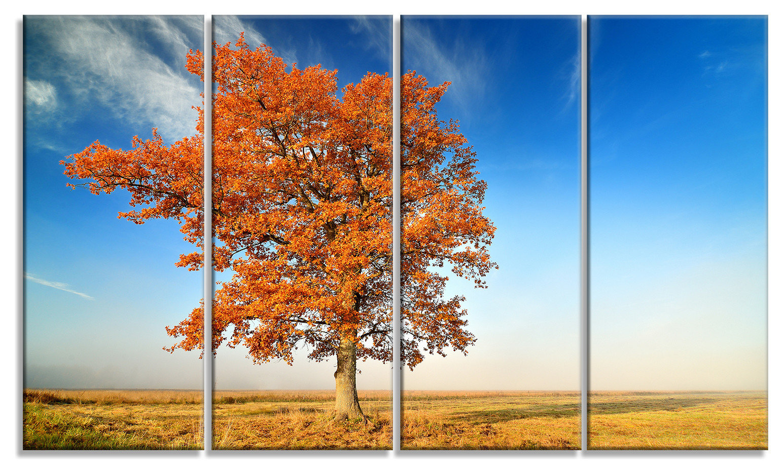 "Colorful Lonely Fall Tree" Photo Metal Wall Art, 48"x28 ...
