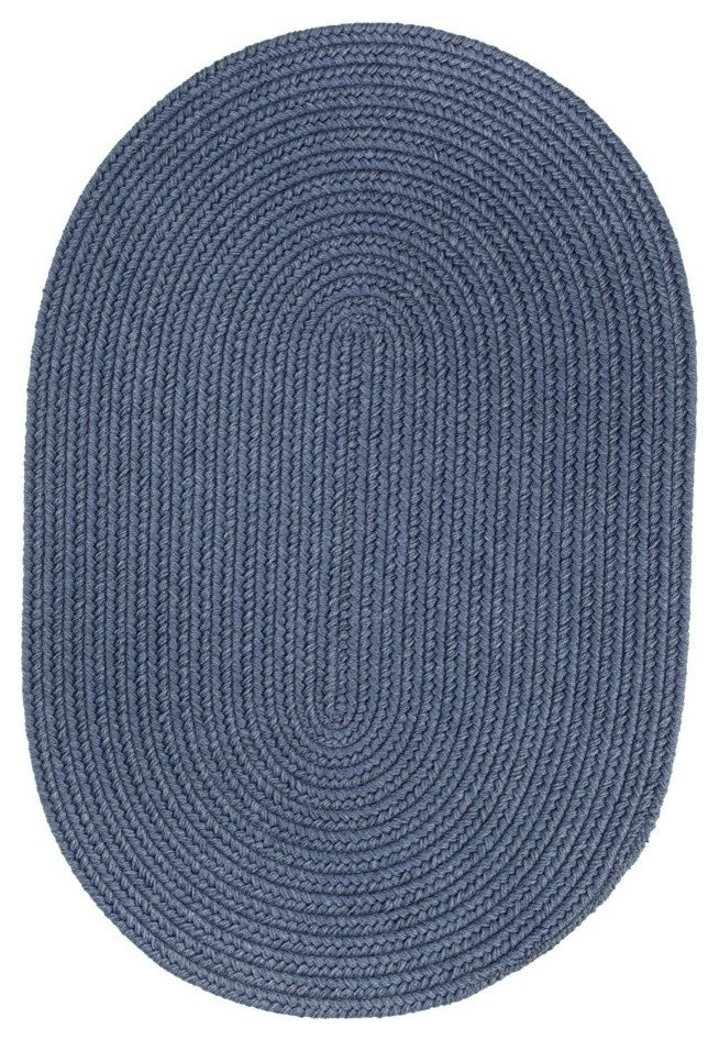 Rhody Rug Solid Wool Rug, Sailor Blue, 7'X9' Oval, 7'x9' Oval - Area ...