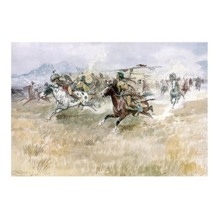 "Indian Ambush" Digital Paper Print by Charles M. Russell, 24"x17", 38 ...