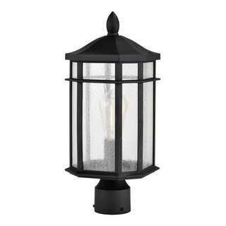 Raiden One Light Outdoor Post Lantern in Matte Black - Traditional ...