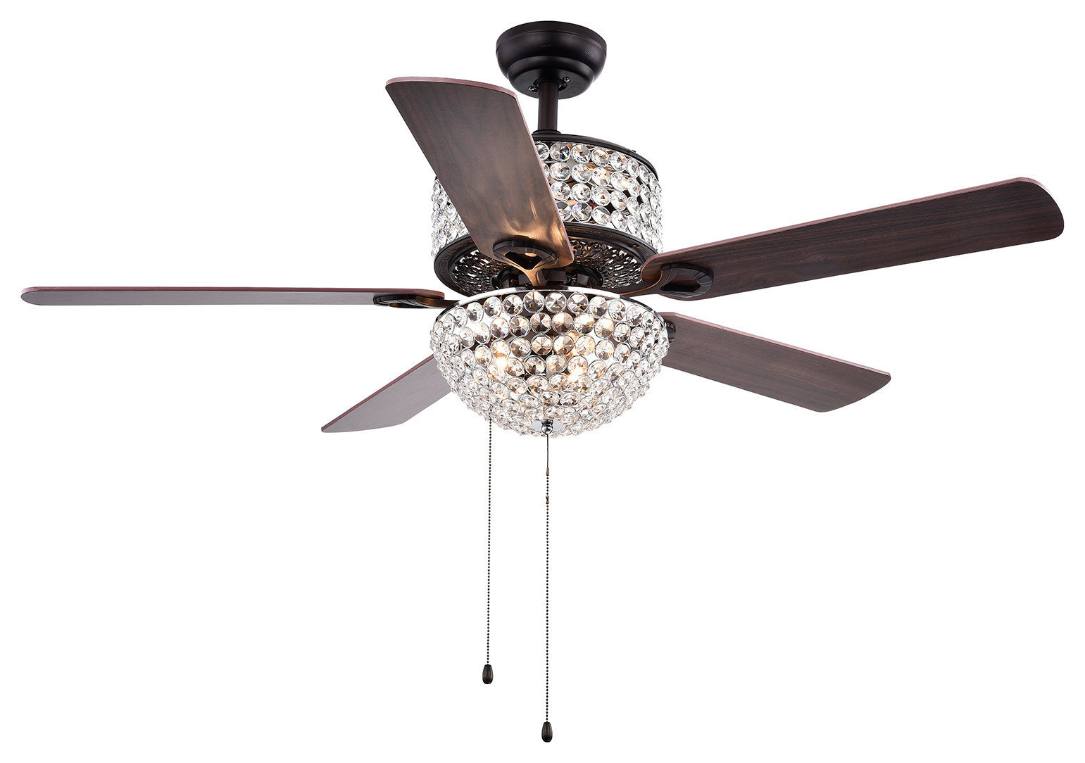 Warehouse Of Tiffany 6-Light Crystal 5-Blade Ceiling Fan CFL-8170BL ...