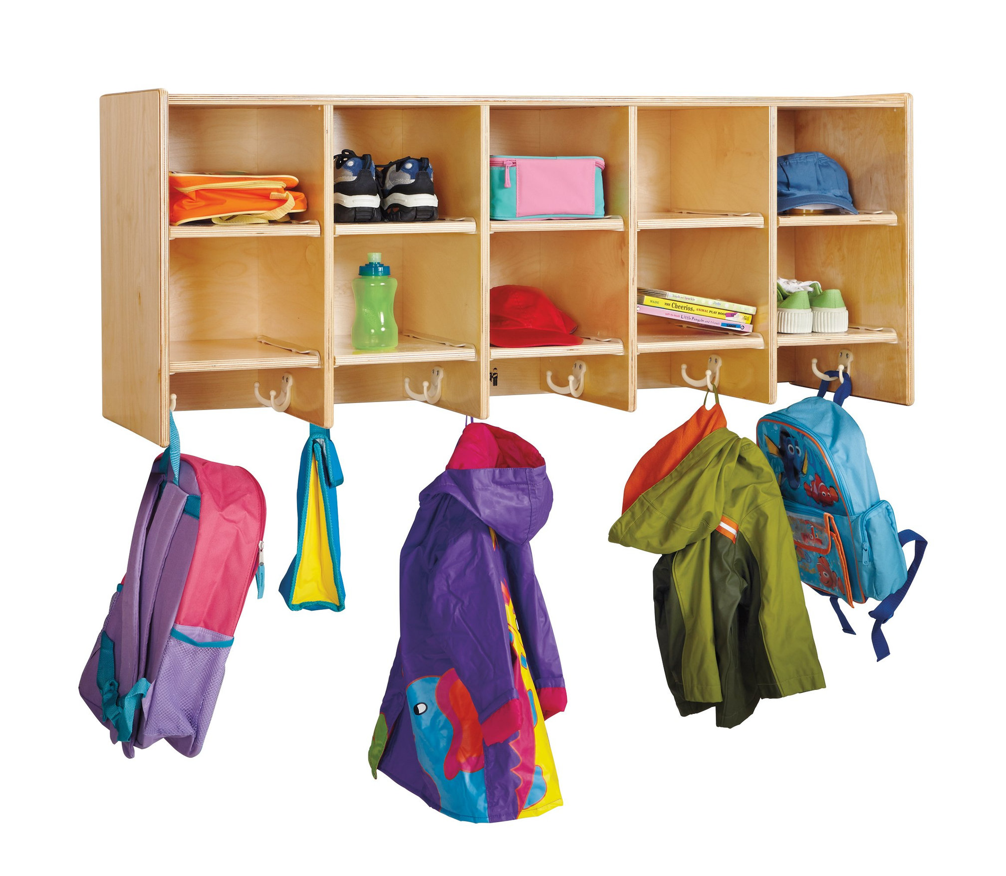 Jonti-Craft 10 Section Wall Mount Coat Locker - without Trays ...