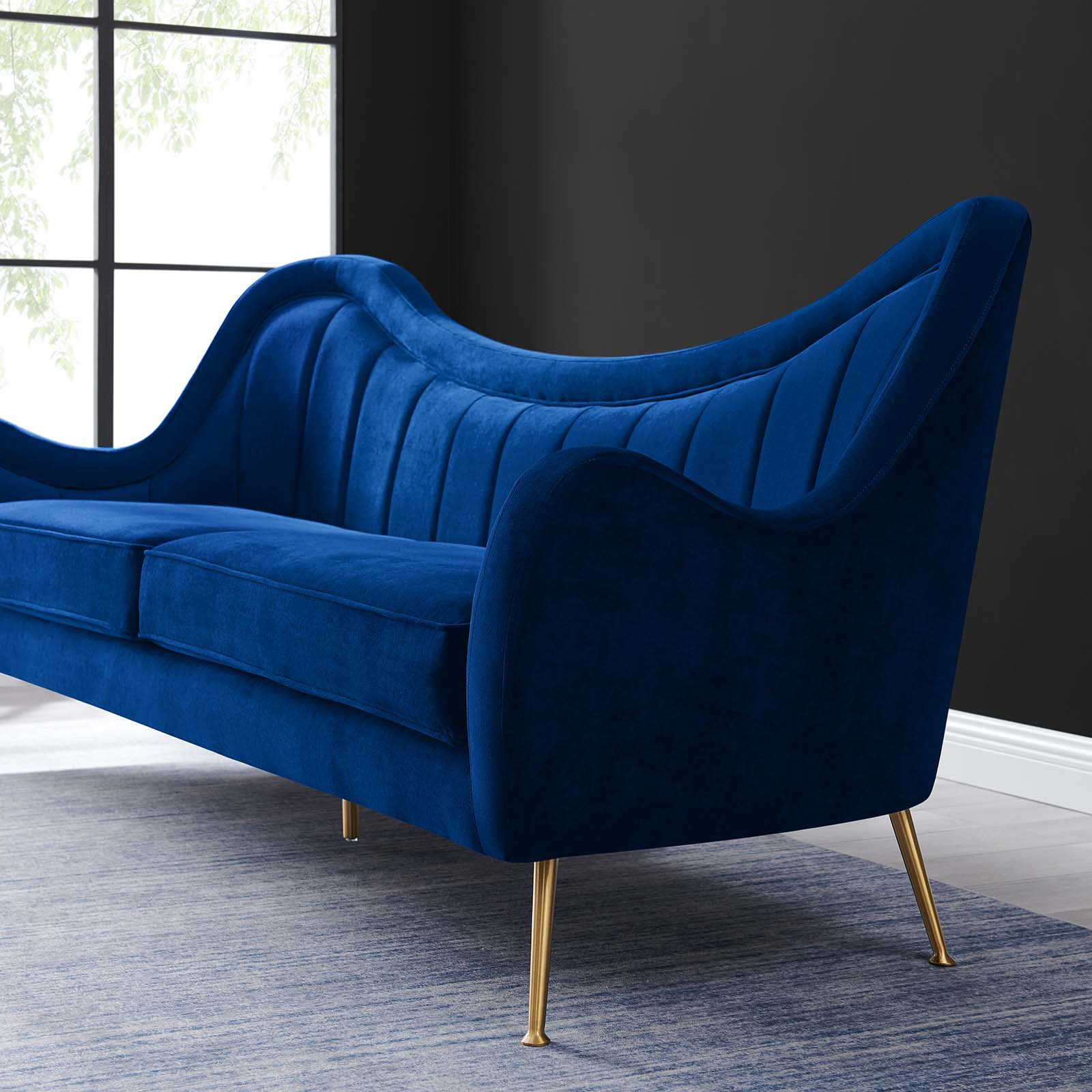 Cheshire Channel Tufted Velvet Sofa - Midcentury - Sofas - by Modway ...